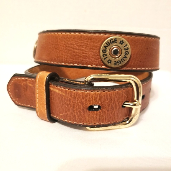 BADGER | Accessories | Badger 2 Gauge 3d Leather Brown Belt Size 28 ...